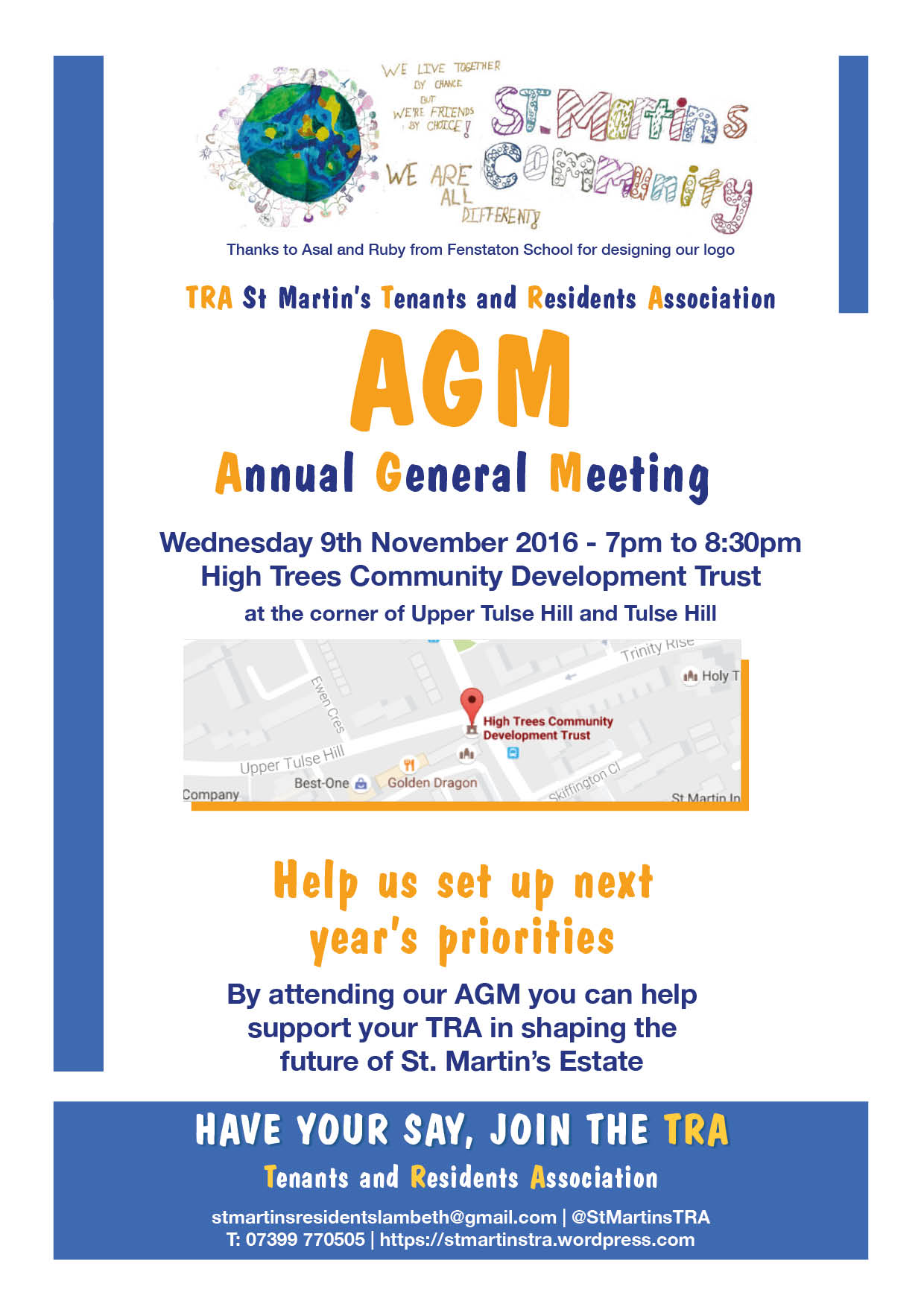 Come to our AGM – St Martins TRA